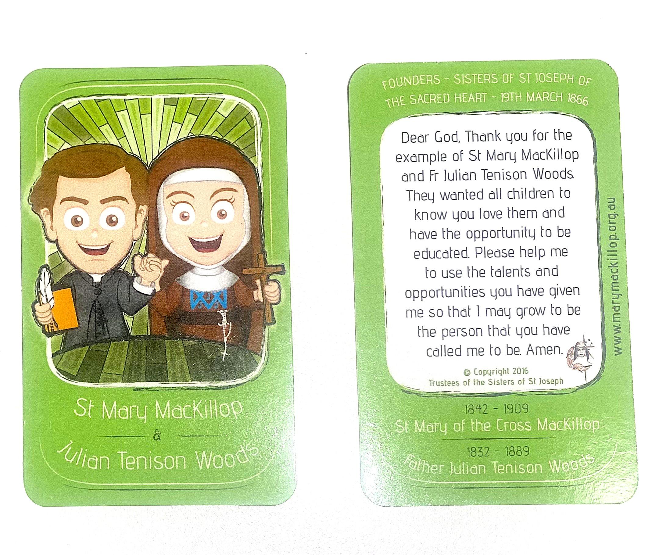MMK & Julian Tenison Woods Children's Prayer Card - Mary MacKillop